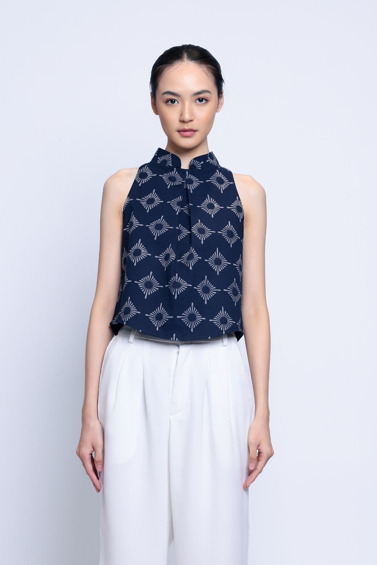 Blue Mudan Batik Top | Oemah Etnik