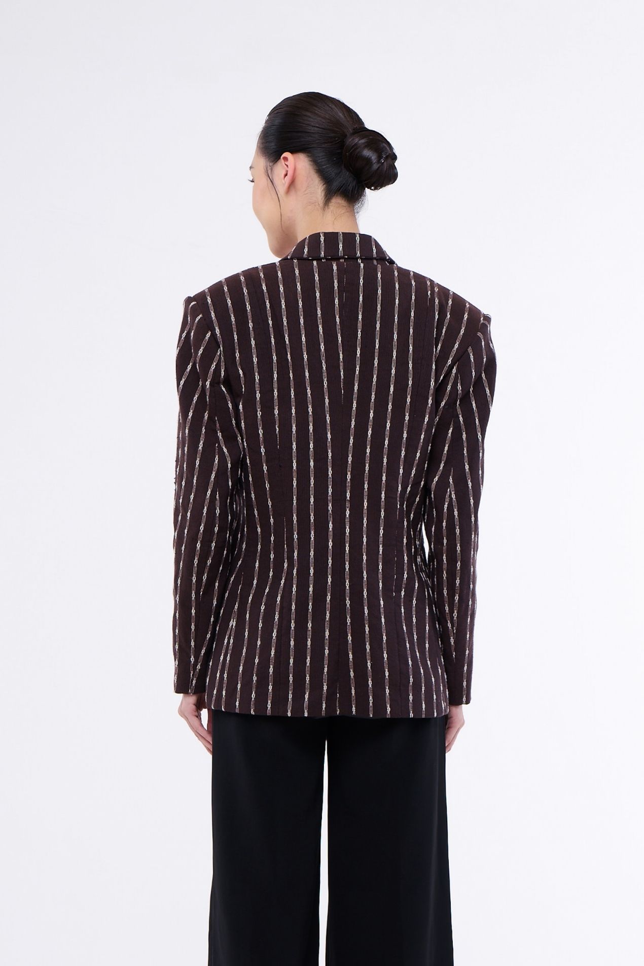 Dark Brown Tabang Tenun Blazer | Oemah Etnik