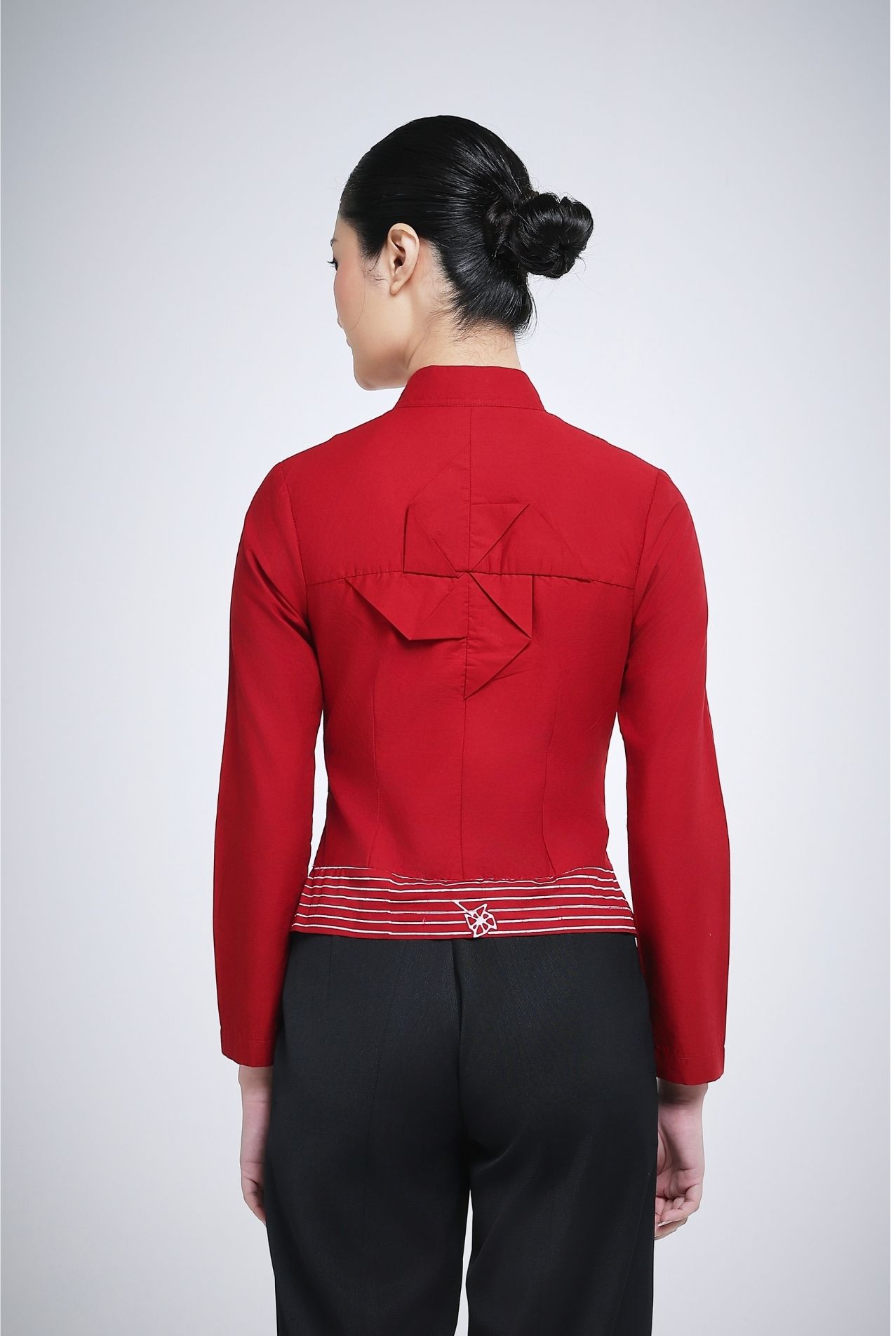Red White Ripah Batik Katun Top | Oemah Etnik