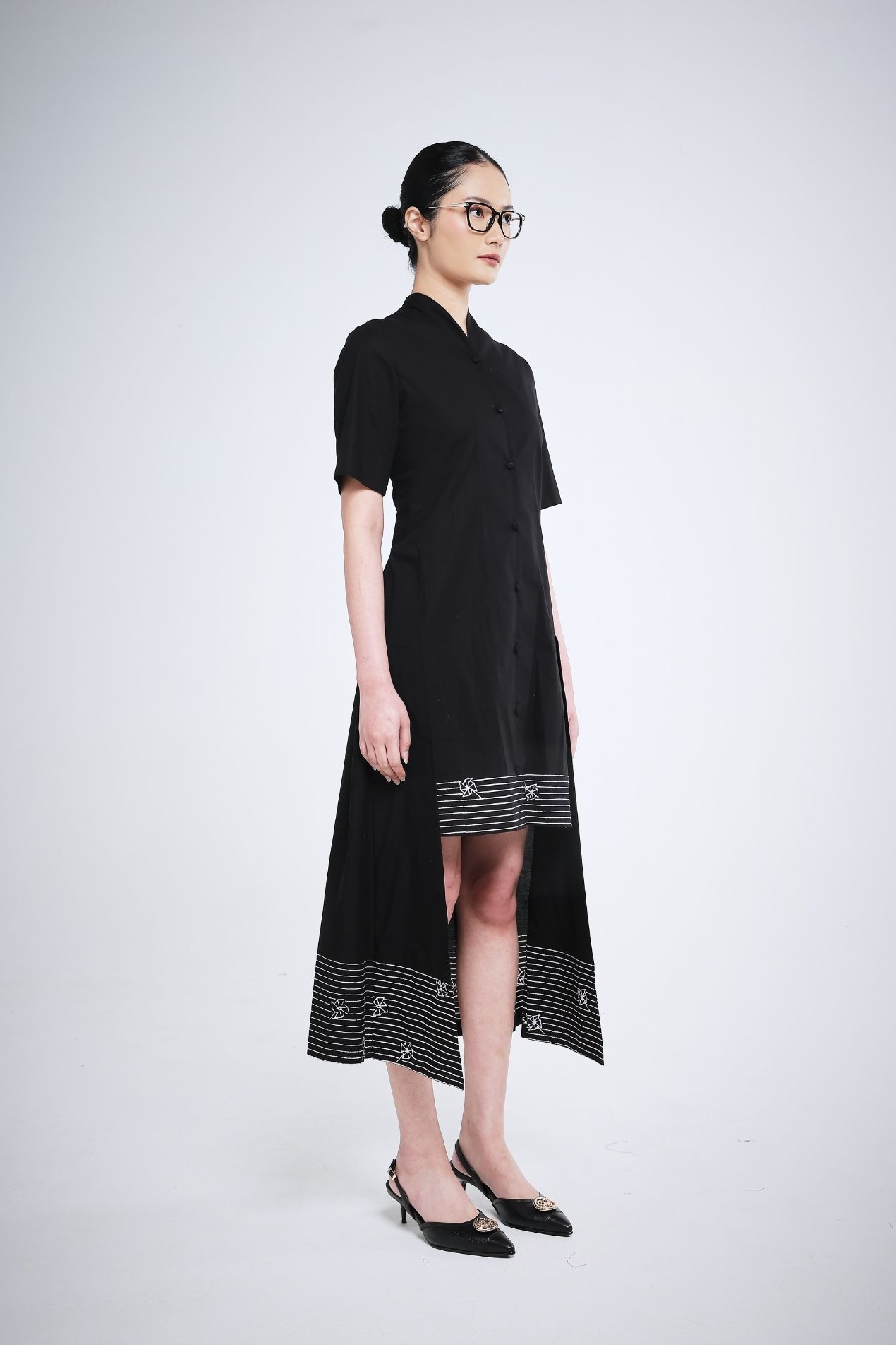 Black White Hapu Batik Katun Dress | Oemah Etnik