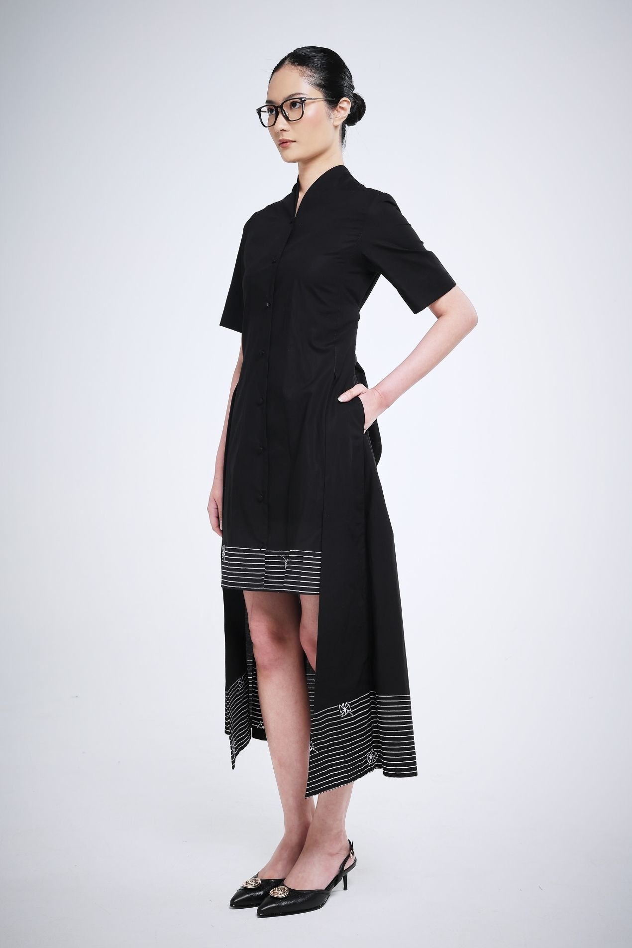 Black White Hapu Batik Katun Dress | Oemah Etnik