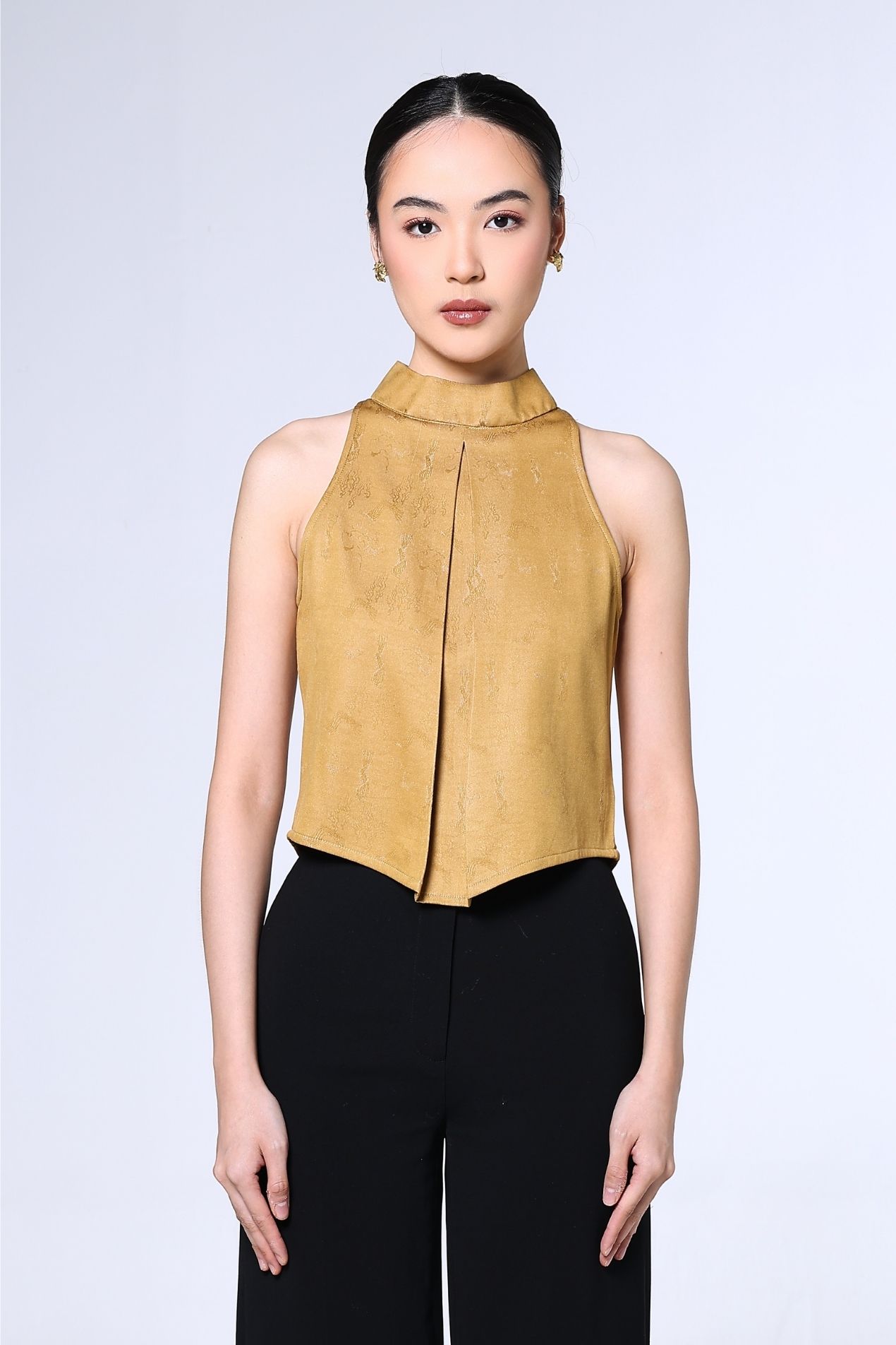 Gold Mudan Gui Jacquard Top | Oemah Etnik