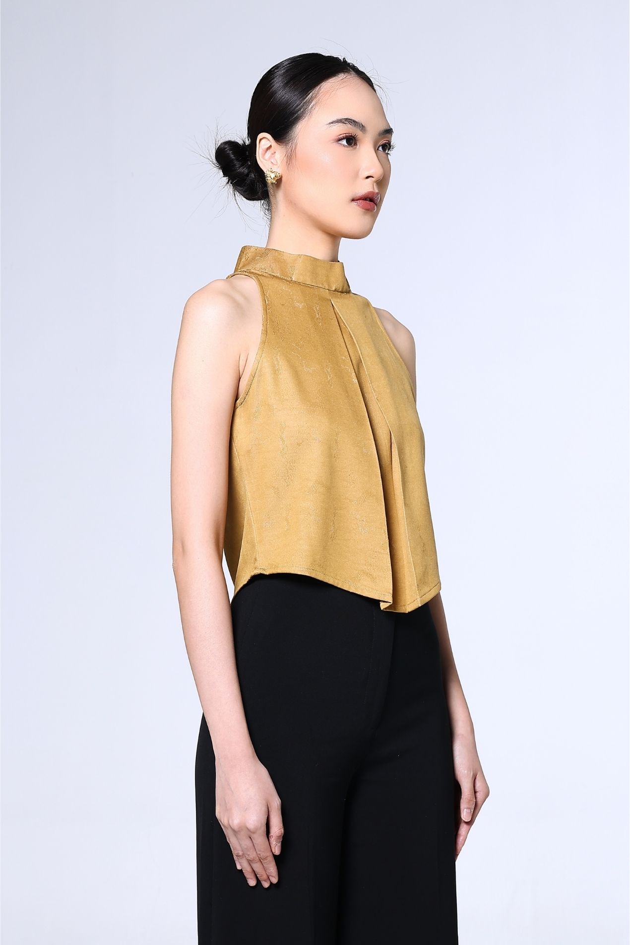 Gold Mudan Gui Jacquard Top | Oemah Etnik