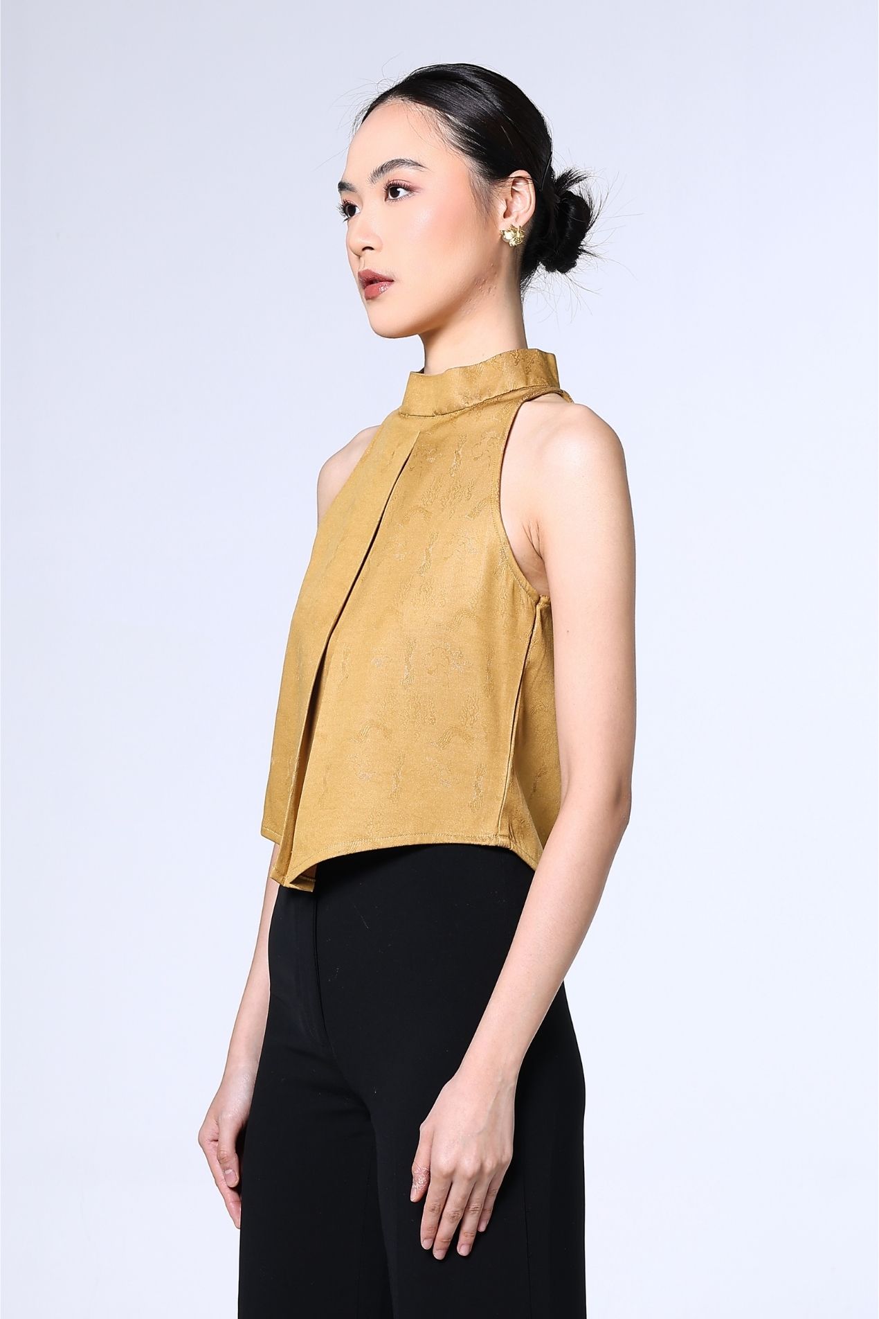Gold Mudan Gui Jacquard Top | Oemah Etnik
