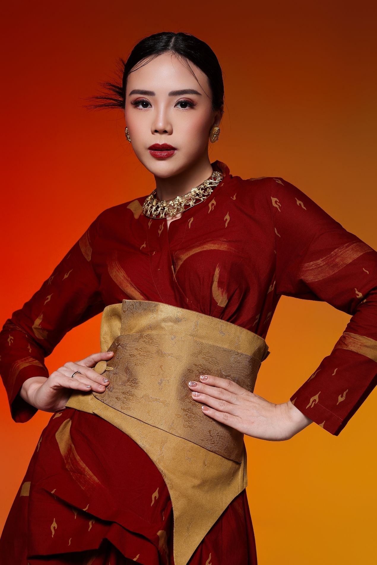 Gold Fei Vahni Jacquard Obi | Oemah Etnik