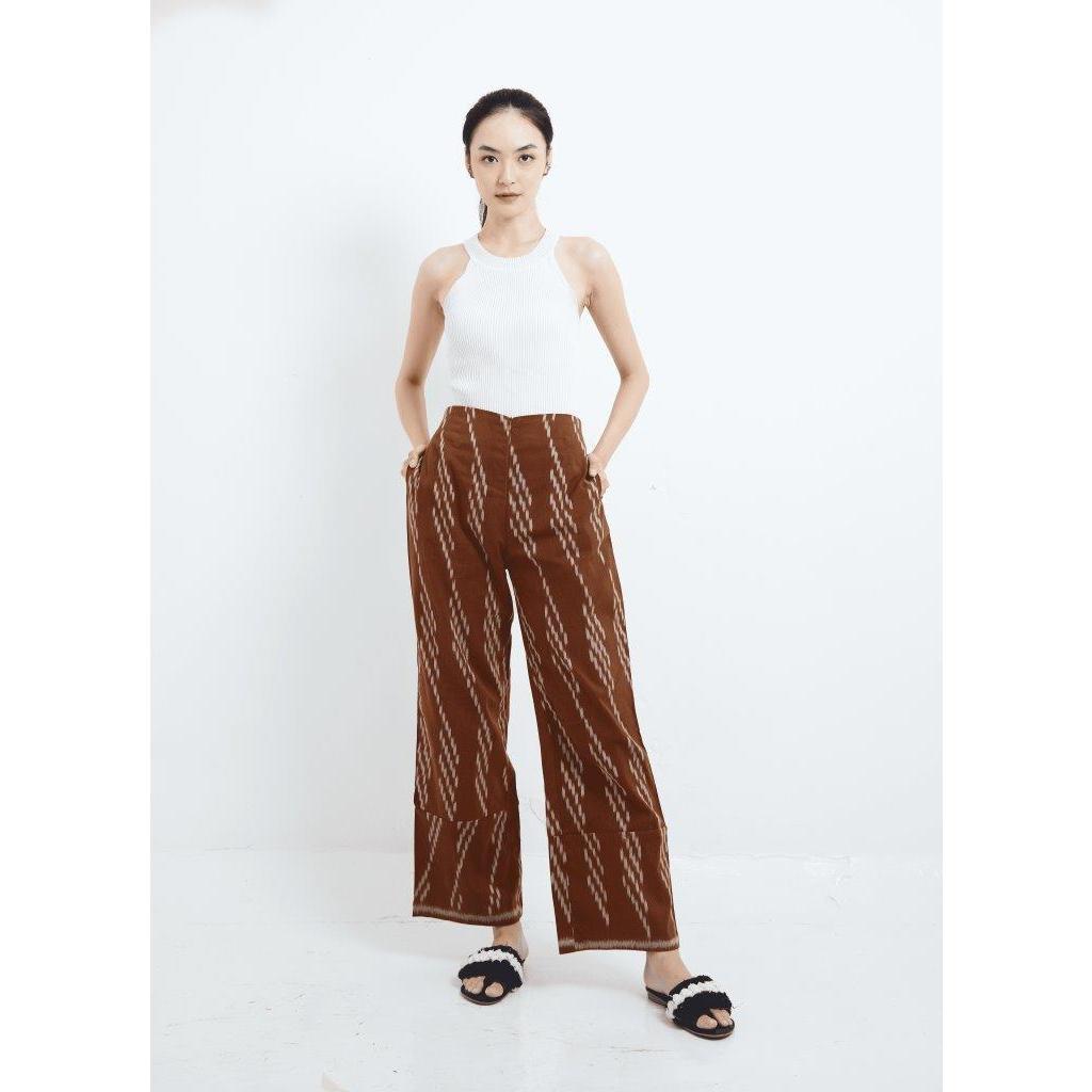 Brown Clay Tenun Pants | Oemah Etnik
